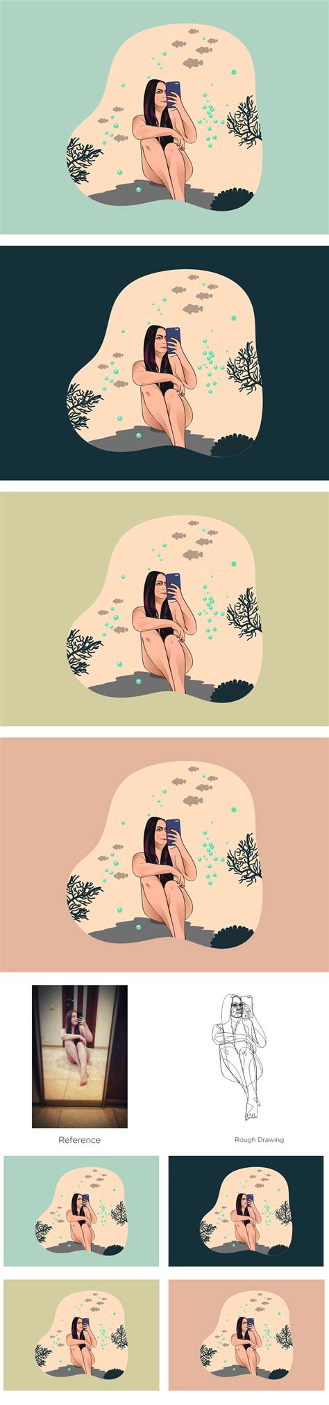 Naked Woman Portrait Vector Flat Illustration On Behance