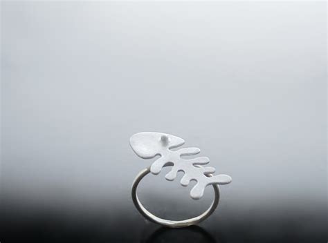 Fishbone Ring Handmade Jewelry Χειροποίητο κόσμημα By Maria Apostolou