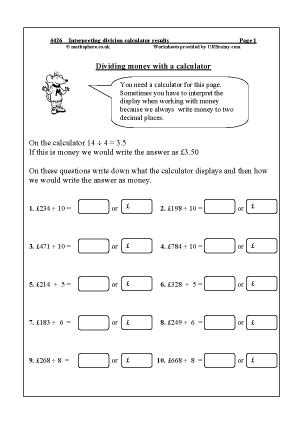Interpreting Division Calculator Results Division In Year Age By URBrainy Com