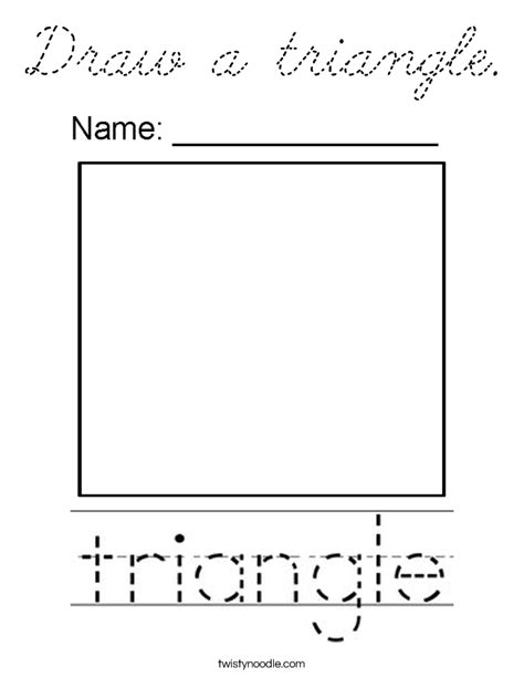 draw a triangle coloring page cursive twisty noodle