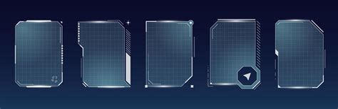 HUD Digital Futuristic User Interface Square Frame Set Sci Fi High Tech Screens Game Menu