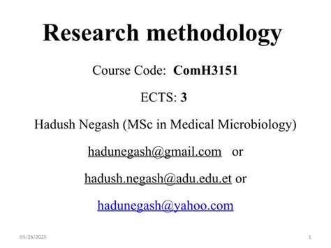 Research Methodology Ppt For Medical Laboratory Sciences X Ppt