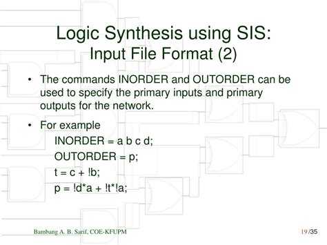 Ppt Logic Synthesis Using Sis Powerpoint Presentation Free Download Id 1472641
