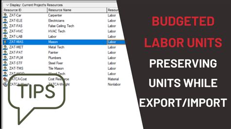 Preserving Budgeted Labor Units In Oracle Primavera P6 Project Exportimport Planning Engineer