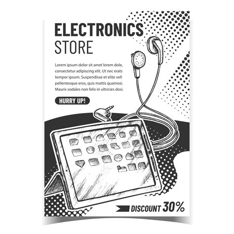 Electronics Store Promo Advertising Poster Vector 17543869 Vector Art