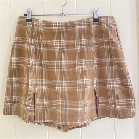 Brown Plaid Skort Size 14 Barely Worn 🤎 Depop