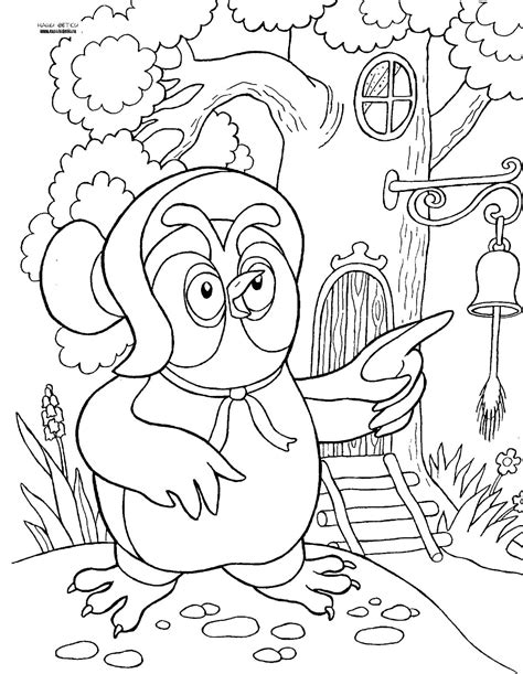 Раскраски Сова Винни Пух 29 фото