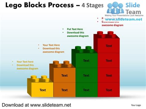 Lego Blocks And Pieces Stacked On Top Of One Another Process 4 Stages Style 1 Powerpoint