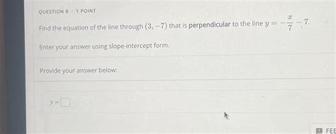 Solved Question 8 1 ﻿pointfind The Equation Of The Line