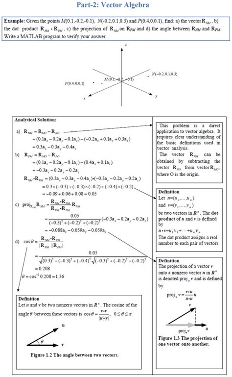Solved Part 2 Vector Algebra Example Given The Points Chegg Com