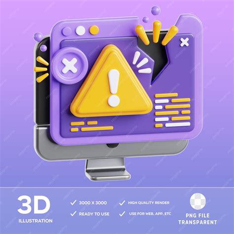 Premium Psd Psd Browser Error 3d Illustration