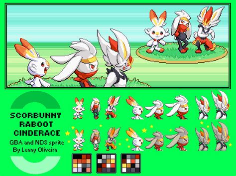 Scorbunny Raboot Cinderace Sprite Gba Nds By Lennybitao On Deviantart