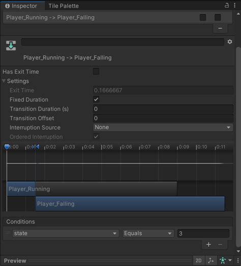 sprite 2d unity platformer stuck on fall transition animation in