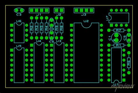 Tracing The Conductors Of A Multilayer Printed Circuit Board Vector Posters For The Wall