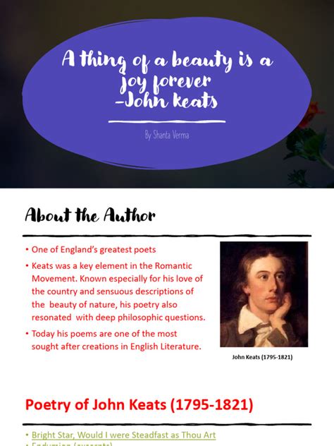 A Thing Of Beauty Pdf John Keats Poetry