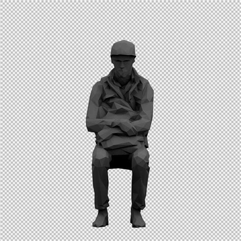 Premium Psd Isometric Male 3d Render