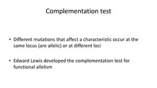 Complementation Test PPT Genetics Science