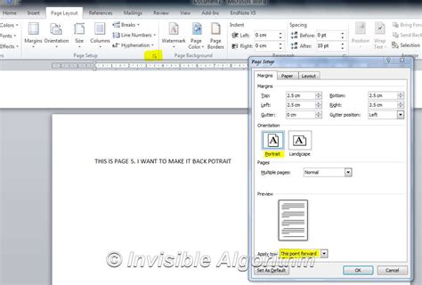 Microsoft Word Set Landscape Only On Single Page Invisible Algorithm