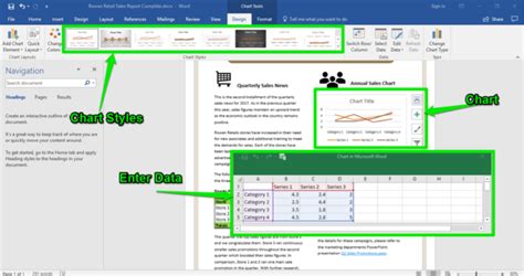 Excel Chart In Word Document Computer Applications For Managers
