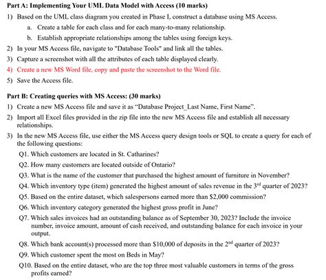 Solved Part A Implementing Your Uml Data Model With Access