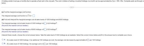 Solved Below C Find The Marginal Average Cost Function Chegg