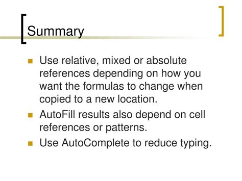 Ppt Excel Relative And Absolute Cell References Fill And
