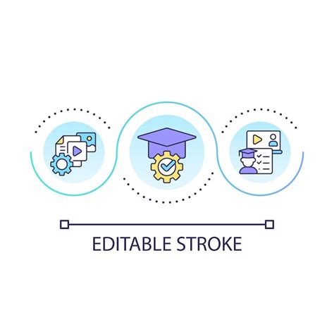 Premium Vector Create Online Course Loop Concept Icon