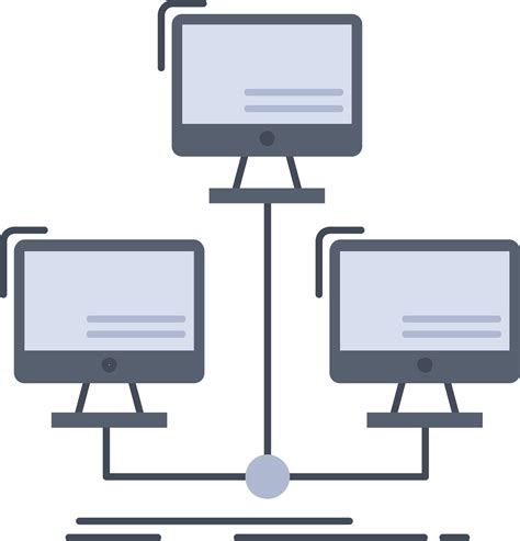 Database Distributed Connection Network Computer Flat Color Icon Vector