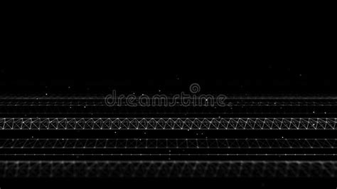 Dynamic Flow Of Digital Particles Network Connection Structure Big Data Visualization 3d