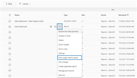 How To Monitor Usage With Usage Metrics Report In Power Bi Zebra Bi
