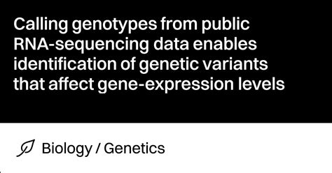 Calling Genotypes From Public Rna Sequencing Data Enables