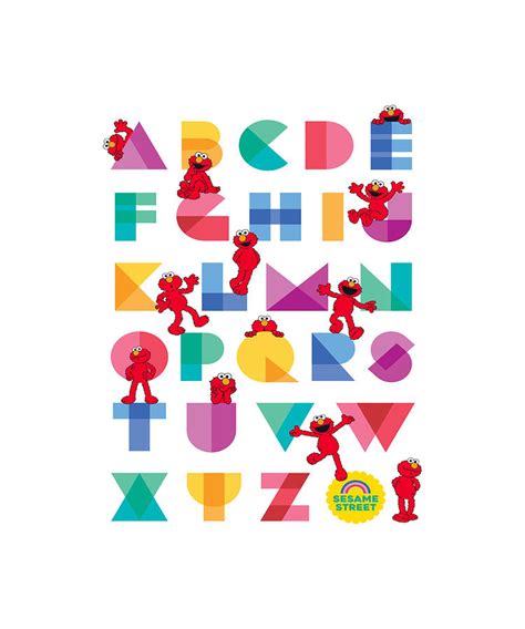 No97 Sesame Street Elmo Alphabet Minimal Movie Poster Part 53 1