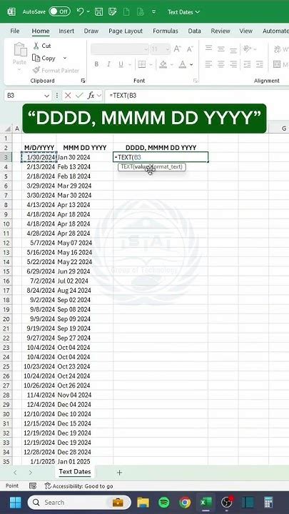 text dates in excel excel exceltech exceltips trending viralshorts
