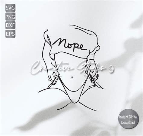 Nope Sexy Woman Svg Line Art Woman Svg Png Eps Dxf Instant Digital Download Etsy