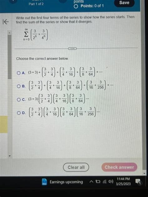 solved write out the first four terms of the series to show