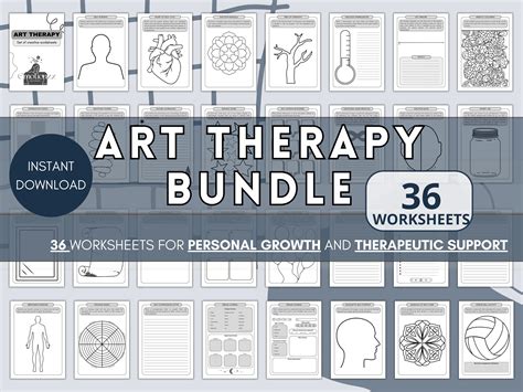 Art Therapy Worksheet Bundle For Cbt Therapy Counseling Group Therapy