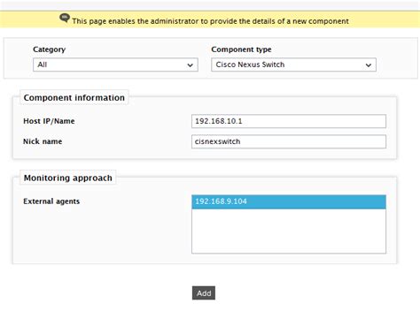 Administering The EG Manager To Monitor A Cisco Nexus Switch