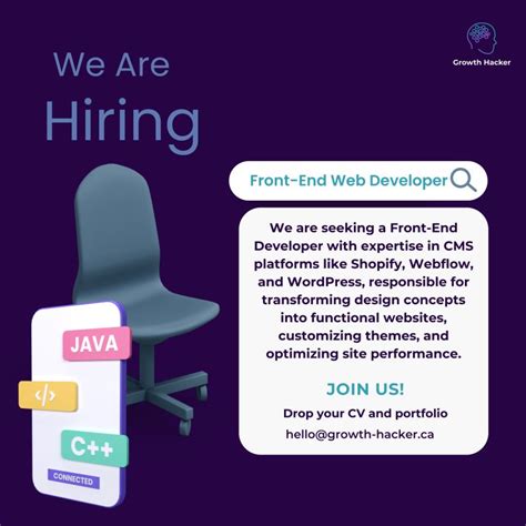 growth hacker on linkedin front end developer role convert specs and mock ups into functional…