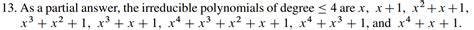 Solved X 131 Find All Monic Irreducible Polynomials Of