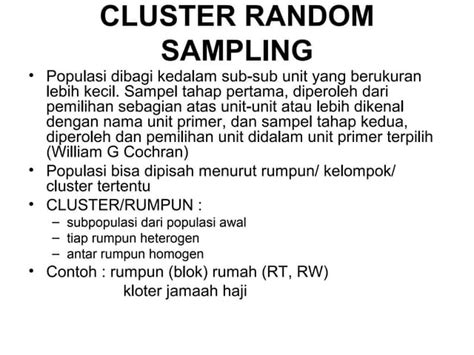 Cluster And Multi Satge Random Sampling Ppt