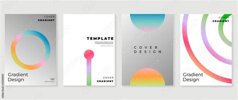 Abstract Vibrant Gradient Background Vector Minimalist Style Cover Template With Shapes