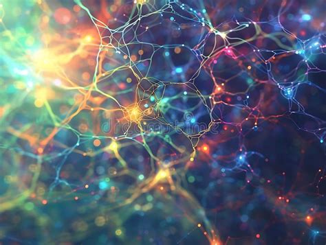 Interconnected Neural Network Abstract Matrix Background Concept Art Illustration Design Stock