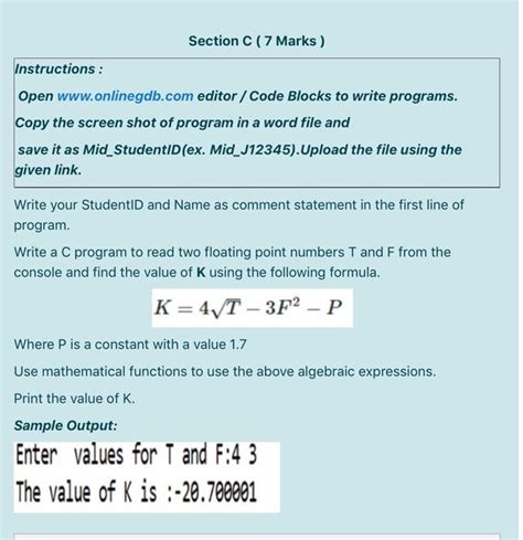 solved section c 7 marks instructions open