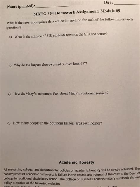 solved due name printed mktg 304 homework assignment