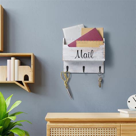 Gracie Oaks Wall Mounted Mail Organizer Sorter 3 Hooks Wayfair Canada