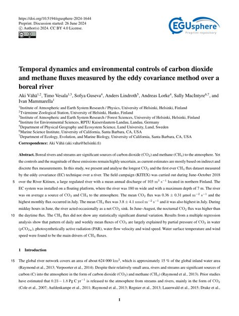 Pdf Temporal Dynamics And Environmental Controls Of Carbon Dioxide