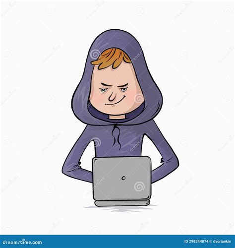 dark grin on a hooded programmer mysterious computer wizard