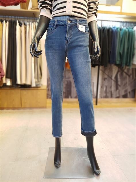 닉스 2023겨울 여자 밑위길고 편한 소프트웜 기모 일자핏 청바지nawcqs510 이랜드몰