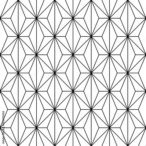 Seamless Surface Pattern Design With Asanoha Ornament Interlocking
