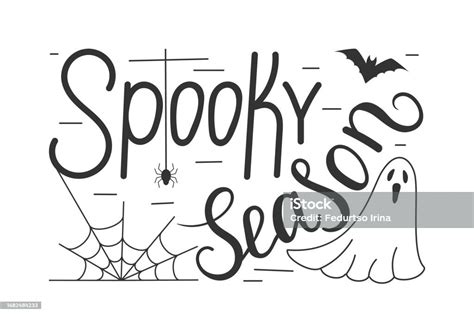 박쥐와 거미줄이 있는 으스스한 계절 레터링 디자인 할로윈 포스터 배너 인사말 카드 초대장을 위한 휴일 서예 10월에 대한 스톡 벡터 아트 및 기타 이미지 Istock